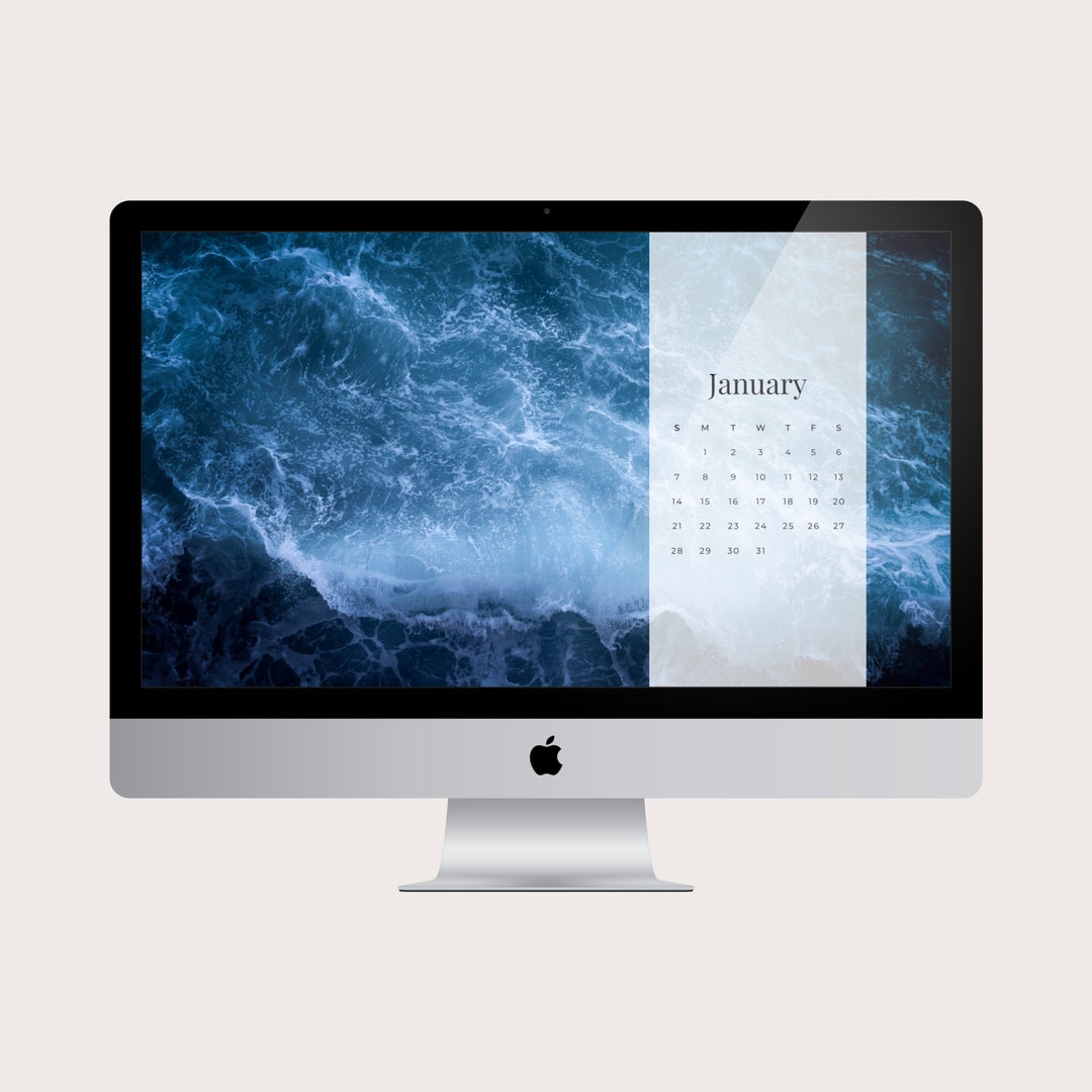 2024 Ocean Monthly Desktop Calendar Wallpaper Scenic Computer - Etsy