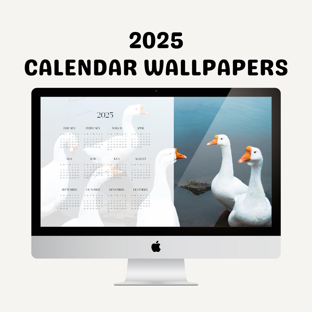 2025 Ducks & Geese Desktop Calendar Wallpapers, Cute Animals Computer ...