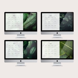 2024 Leaves Desktop Calendar Wallpaper Green Computer Plant - Etsy