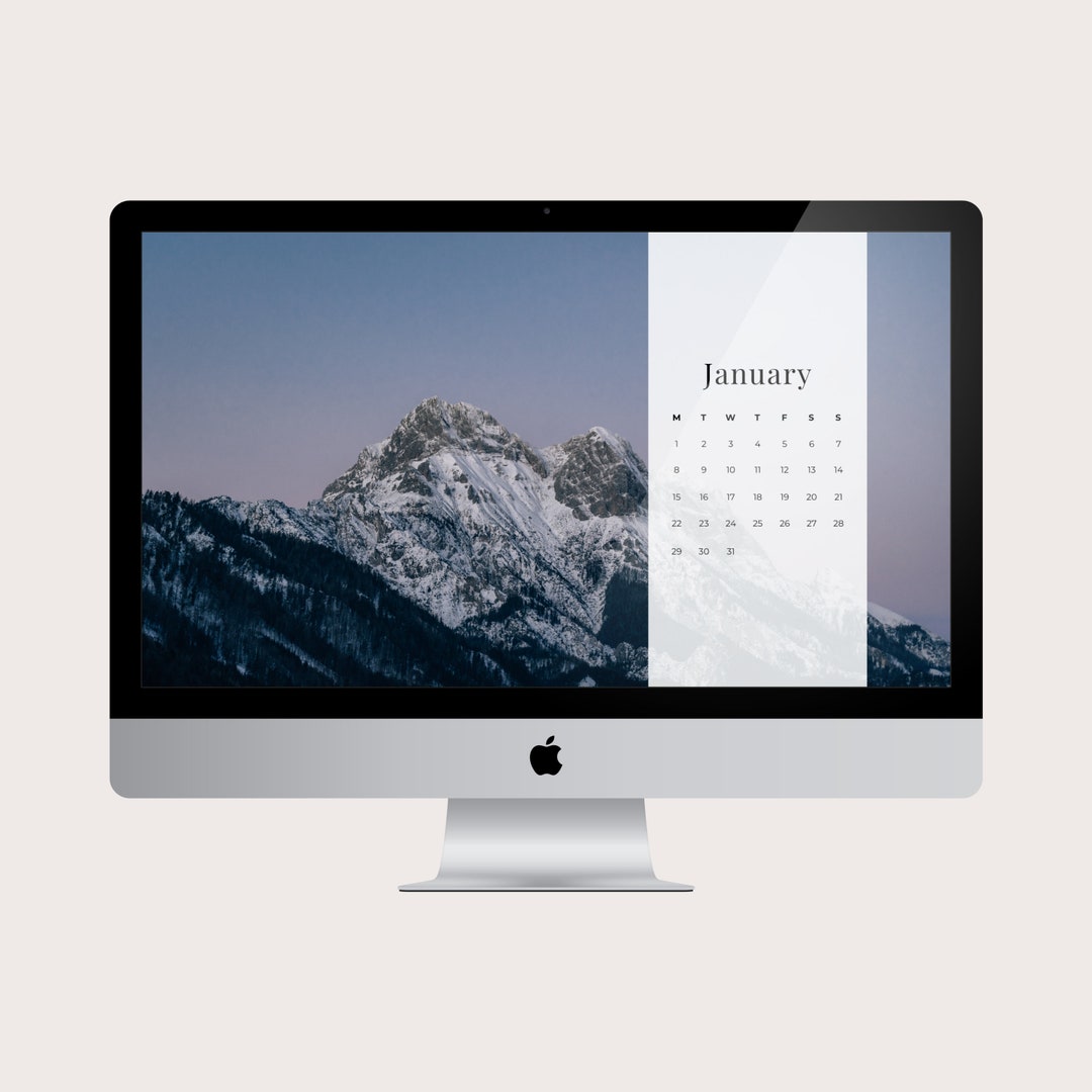 2024 Monday Start Mountains Monthly Desktop Calendar Wallpaper, Scenic ...