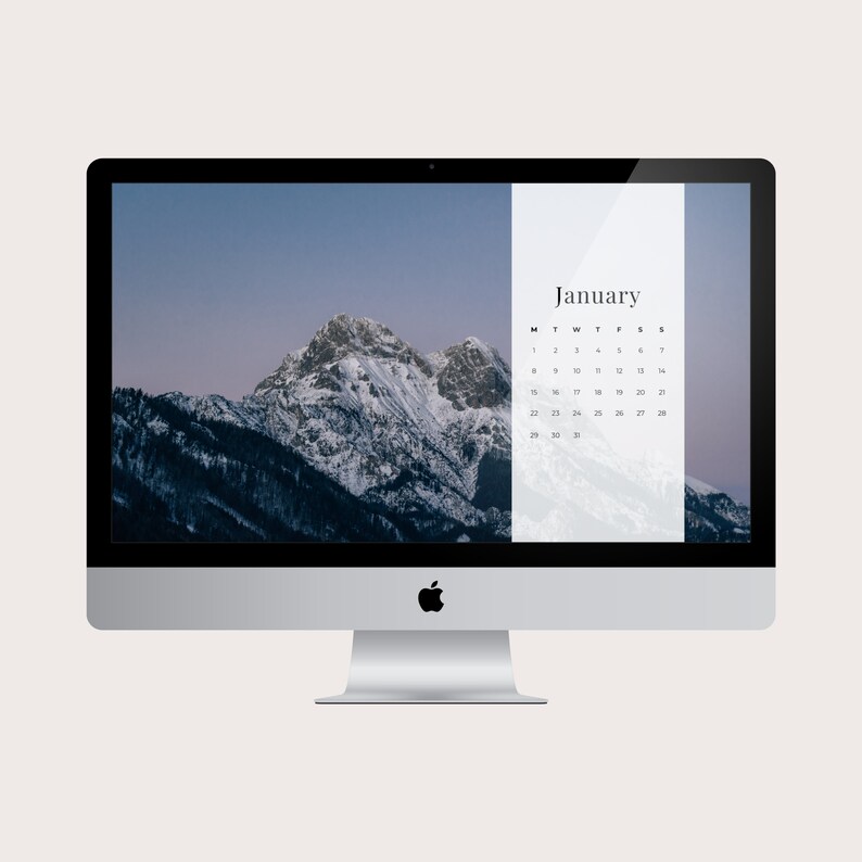 2024 Monday Start Mountains Monthly Desktop Calendar Wallpaper, Scenic ...