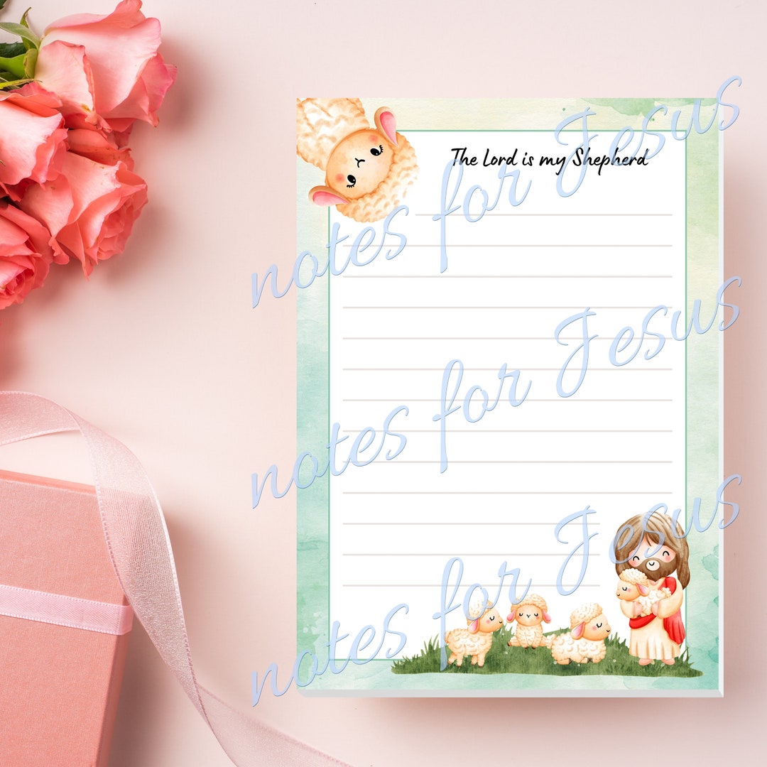 40 Sheet Bible Scripture Notepad 5x7 - the Lord is My Shepherd Psalm 23 - Etsy