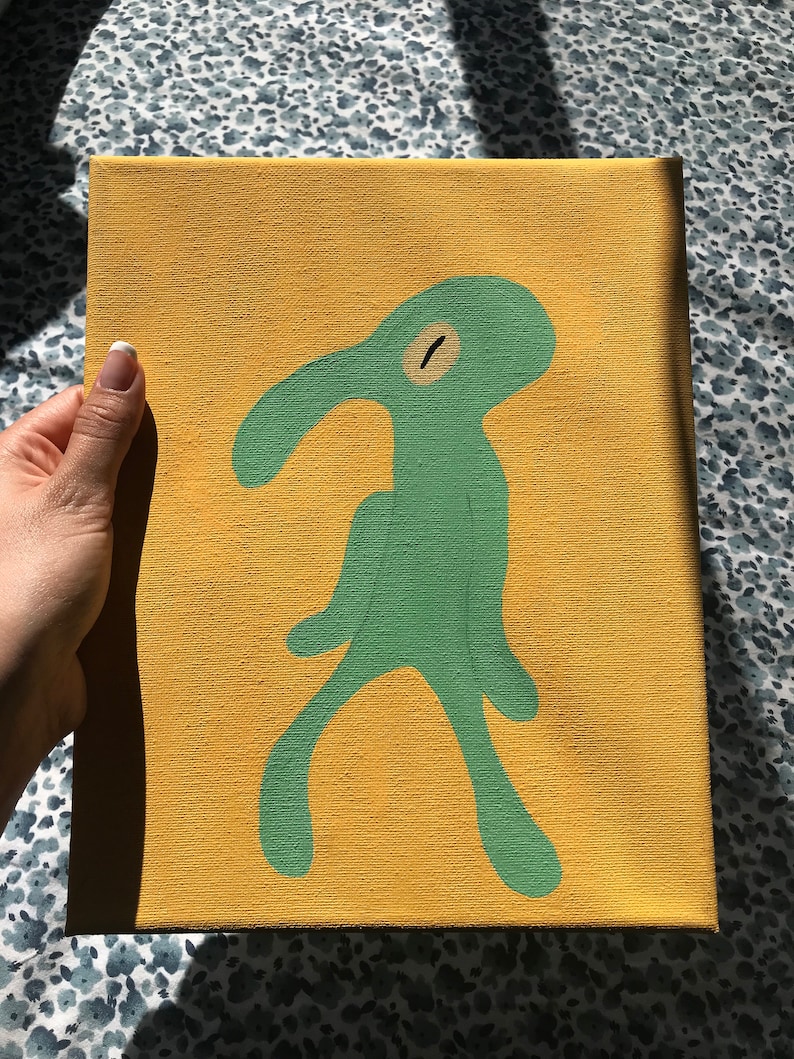 Squidward Acrylic Painting - Etsy