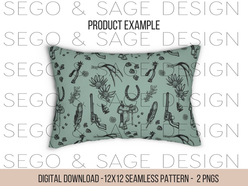 Western Seamless Pattern, Digital Paper, Cowboy Design, Wild West Pattern, Hand Drawn, Cowboys ...