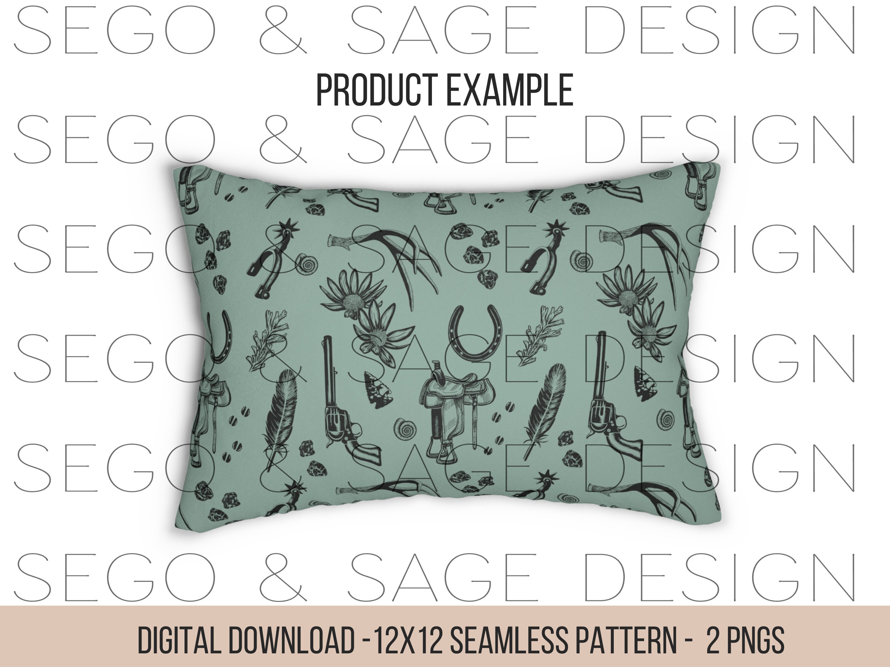 Western Seamless Pattern, Digital Paper, Cowboy Design, Wild West ...