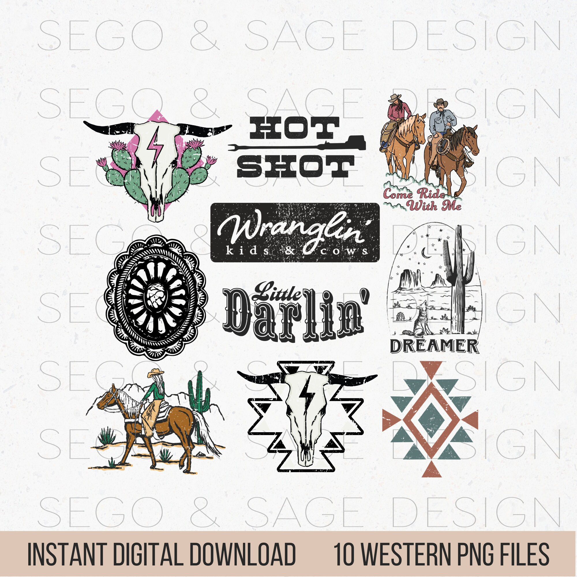 Western PNG Bundle Cowgirl Design Bundle Cowboy PNG Bundle - Etsy