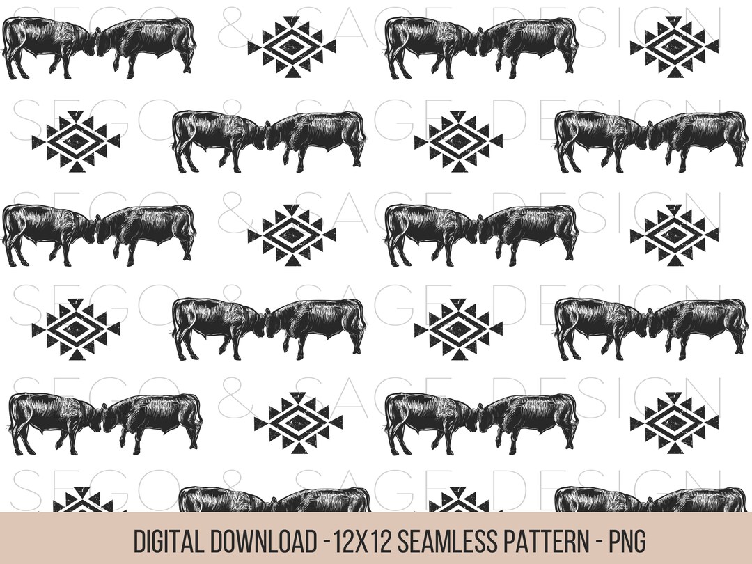 Bull Wars PNG, Aztec Bulls, Cowboy Graphics, Western Sublimation ...