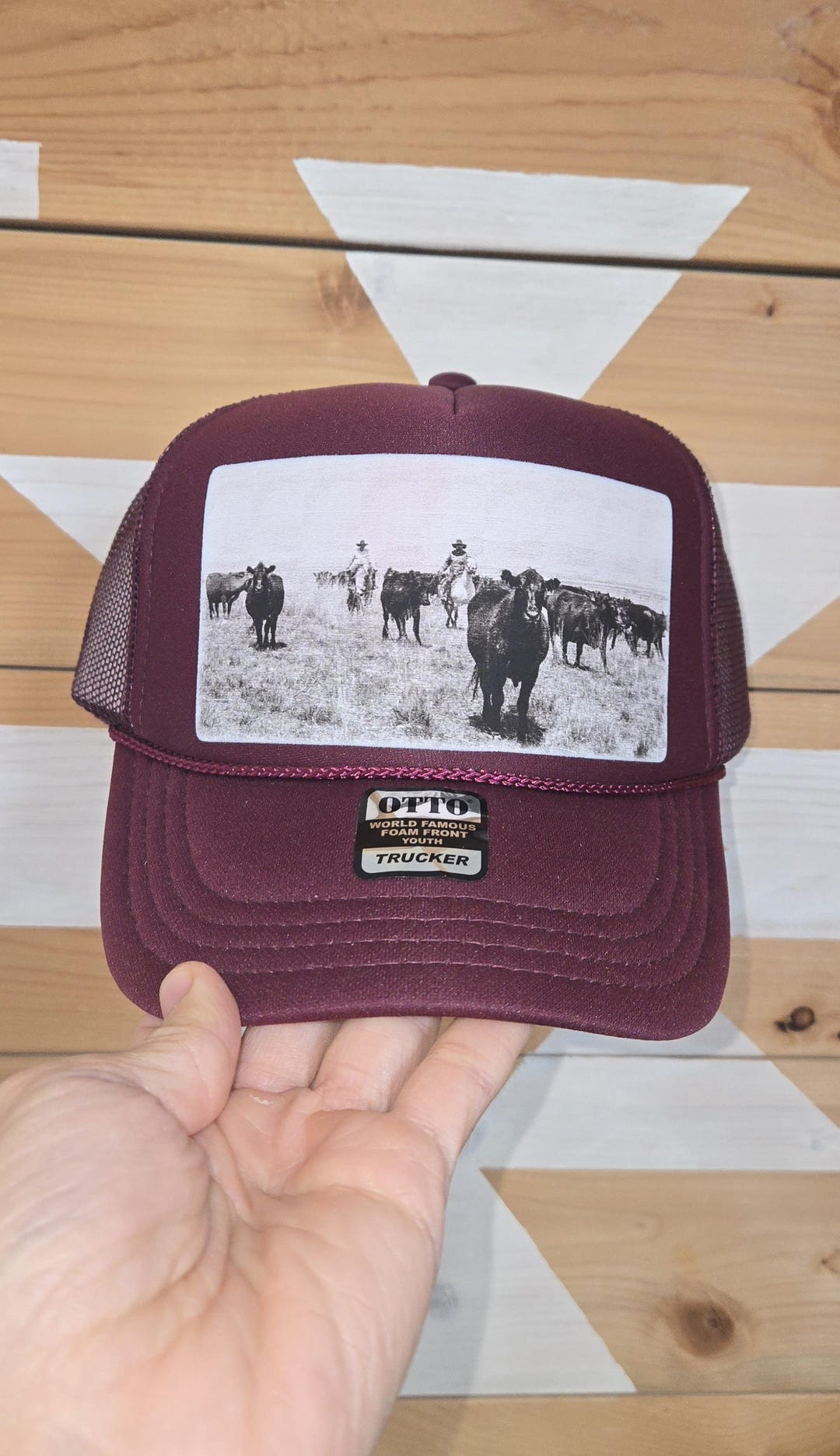 Youth Cattleman Trucker Hat, Cowboy Hat, Western Graphic, Wild West ...
