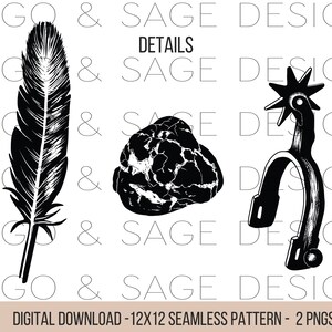 Western Seamless Pattern, Digital Paper, Cowboy Design, Wild West ...