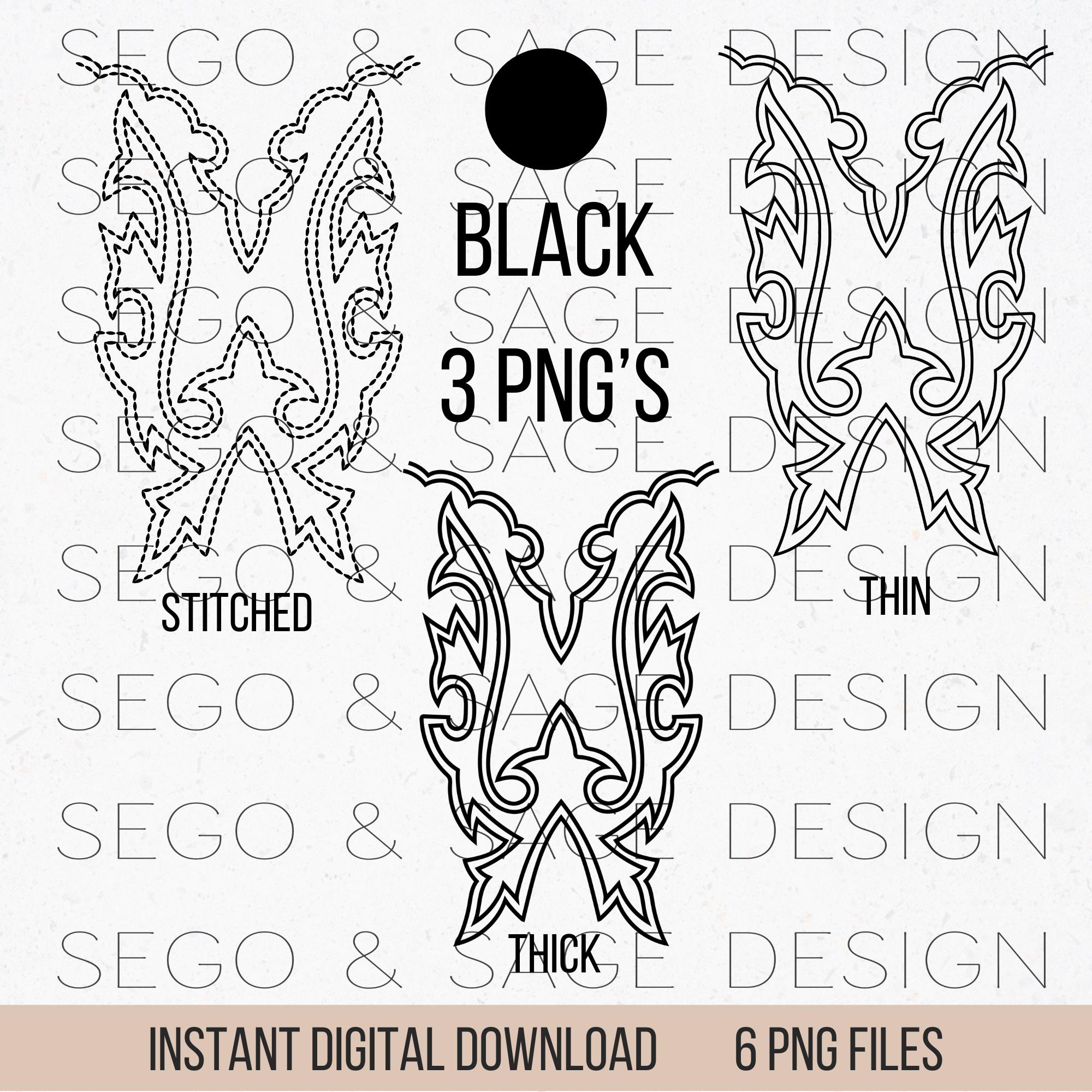 Boot Stitch PNG, Cowboy Boot Design, Western Embellishment, Cowgirl PNG ...
