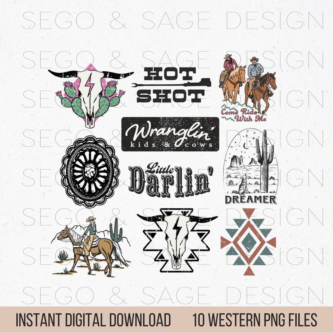 Western PNG Bundle, Cowgirl Design Bundle, Cowboy PNG Bundle, Western ...