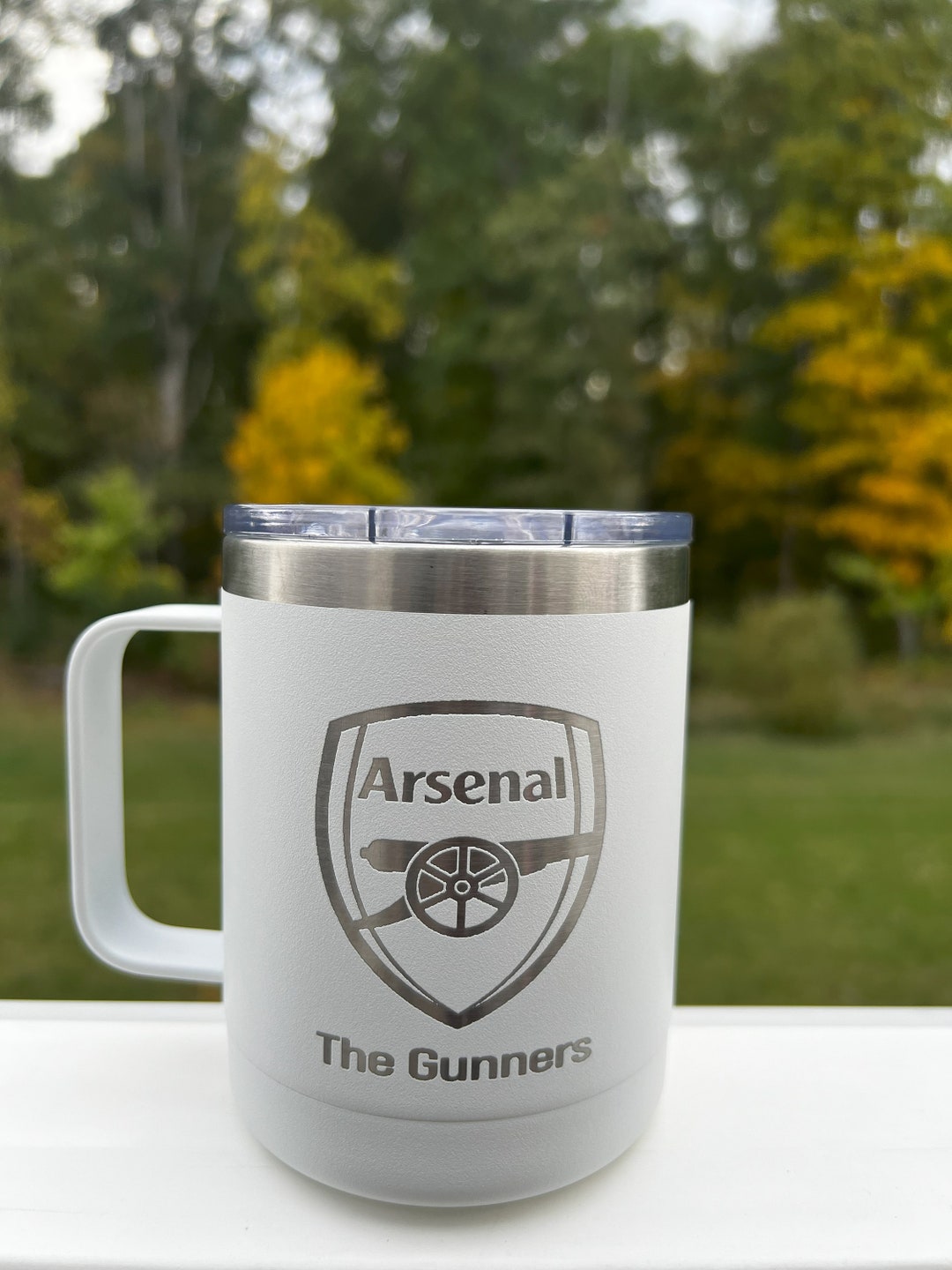 Arsenal FC Gunners EPL Laser Engraved 15 Oz Polar Camel Stainless Steel ...