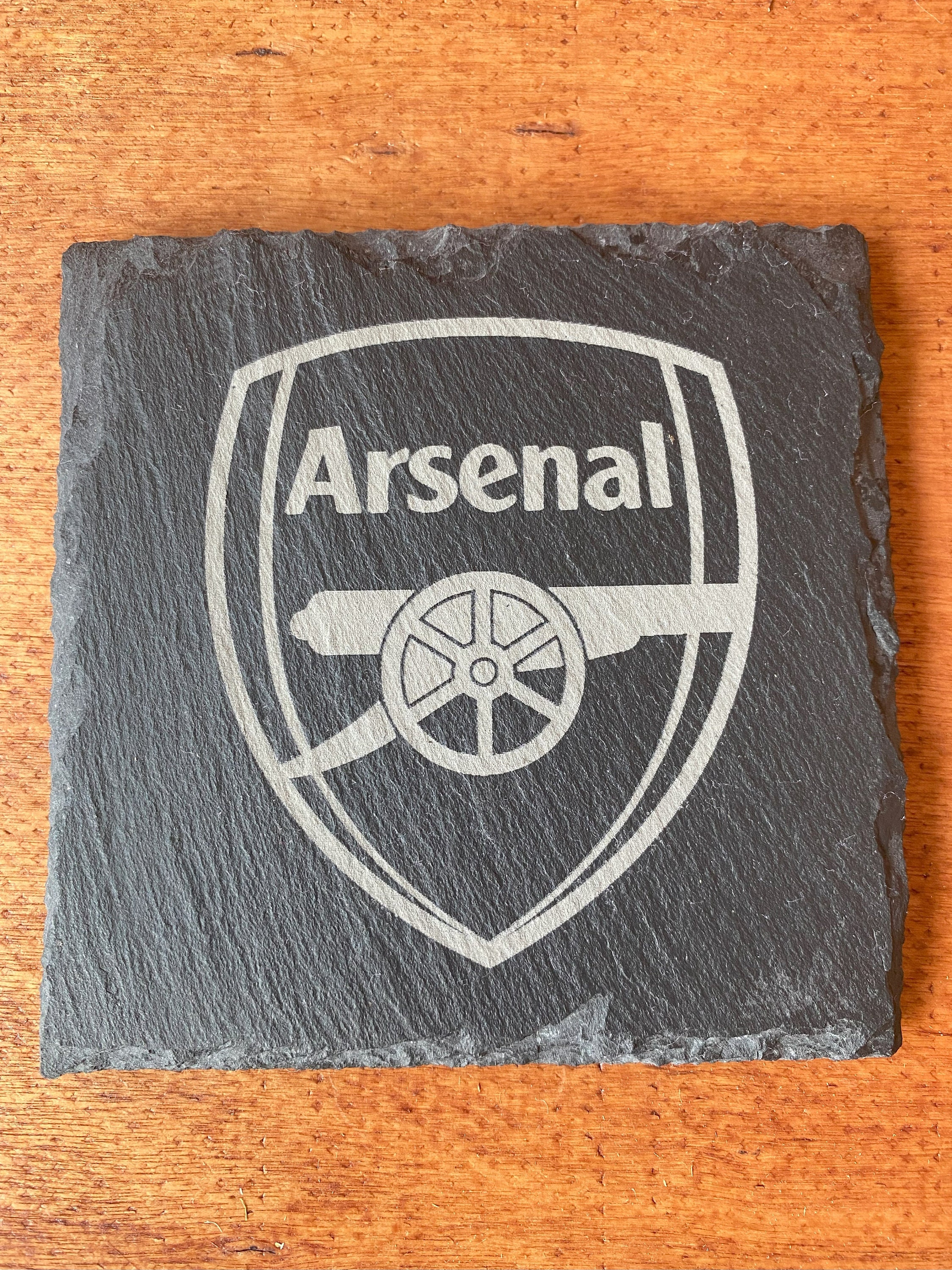 Arsenal FC Gunners Set of 4 4x4 Laser Engraved Slate Coasters Perfect ...