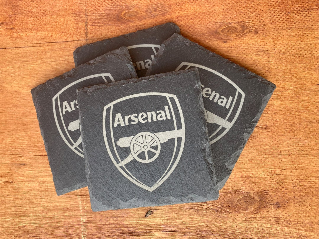 Arsenal FC Gunners Set of 4 4x4 Laser Engraved Slate Coasters Perfect ...