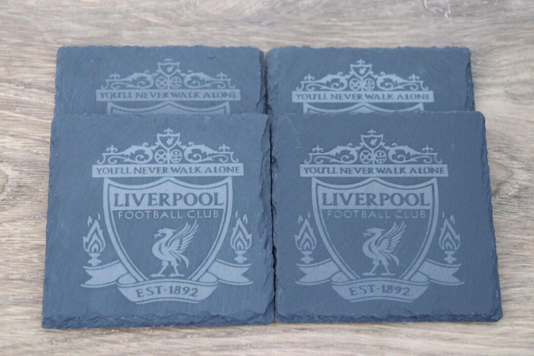 Liverpool FC the Reds Set of 4 4x4 Laser Engraved Slate Coasters ...