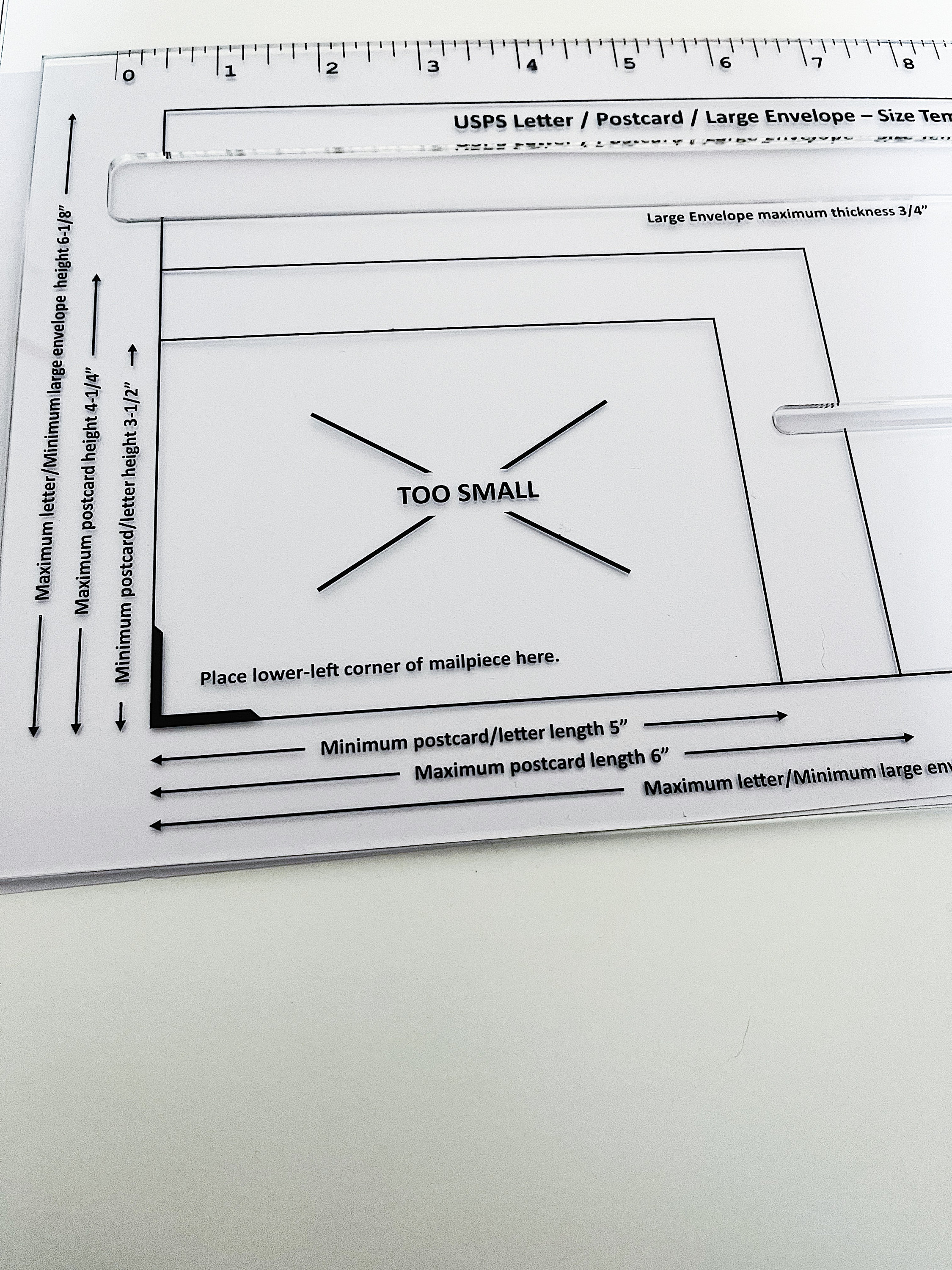 Acrylic USPS First Class Template Size Guide Measuring Postal Slot ...