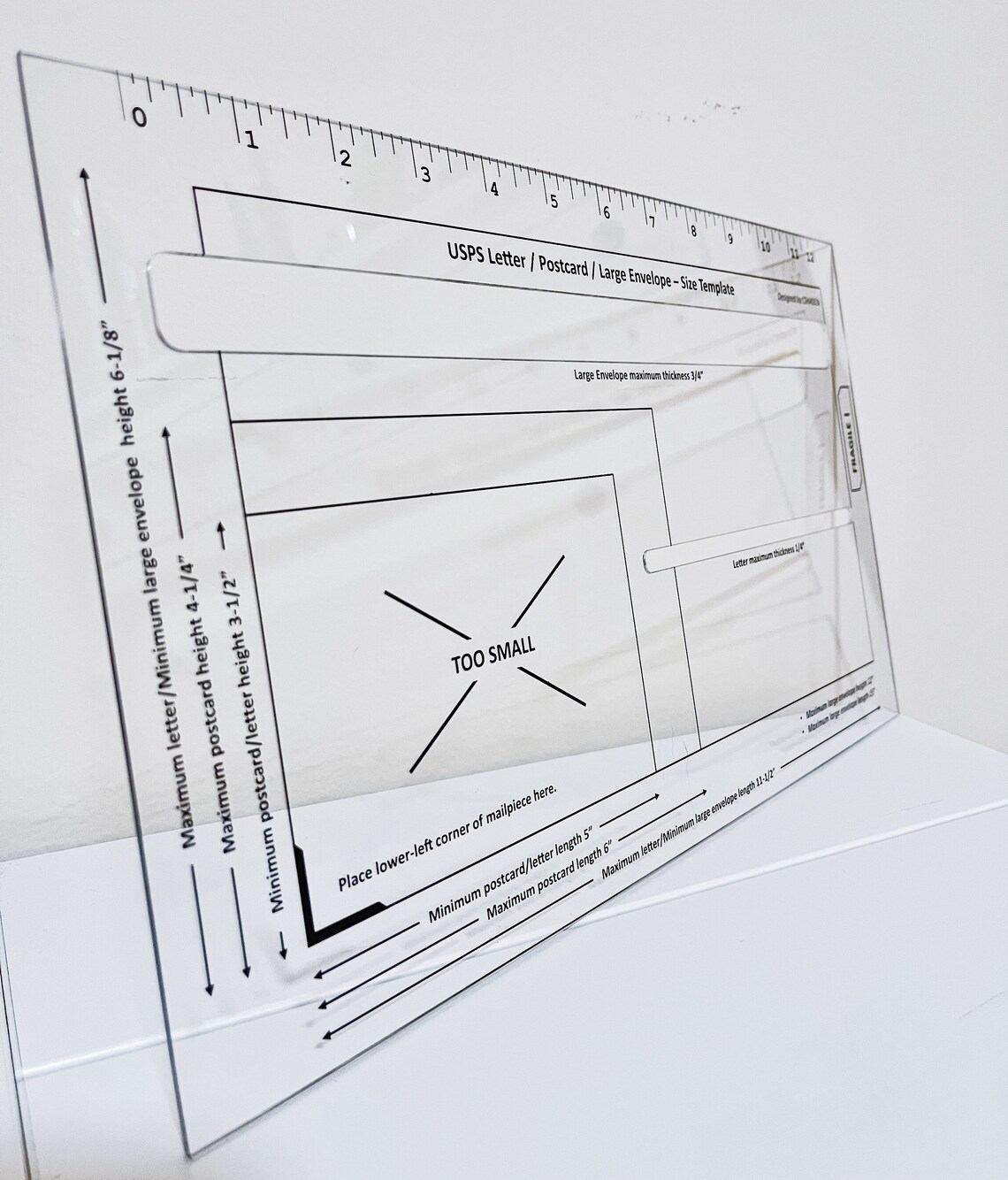 Acrylic USPS First Class Template Size Guide Measuring Postal Slot ...