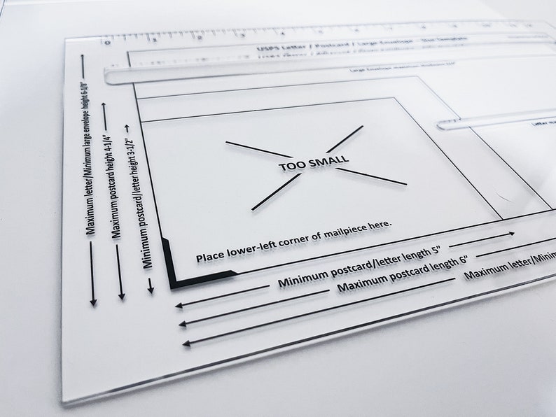 Acrylic USPS First Class Template Size Guide Measuring Postal Slot ...