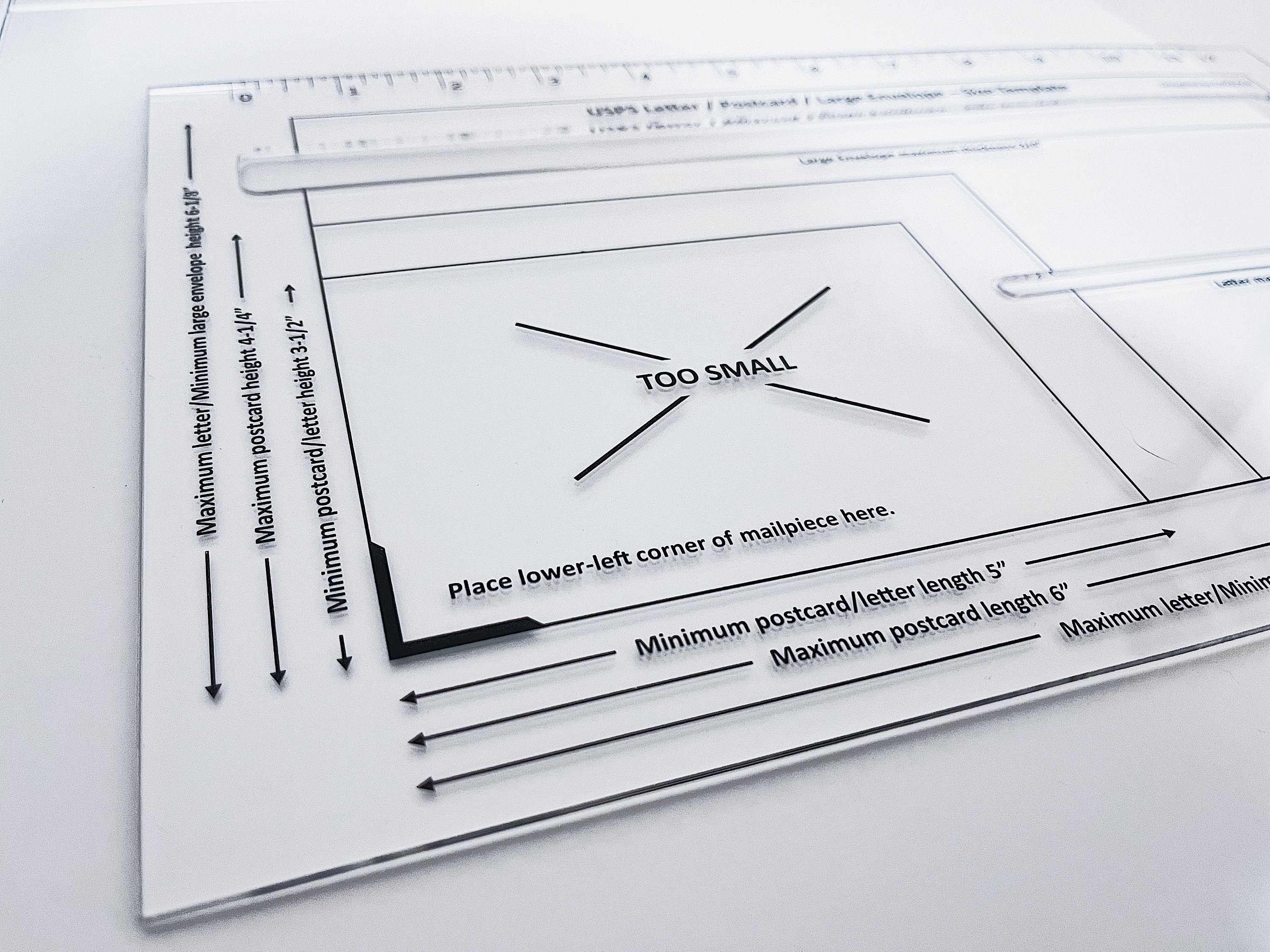Acrylic USPS First Class Template Size Guide Measuring Postal Slot ...