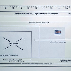Acrylic USPS First Class Template Size Guide Measuring Postal Slot ...