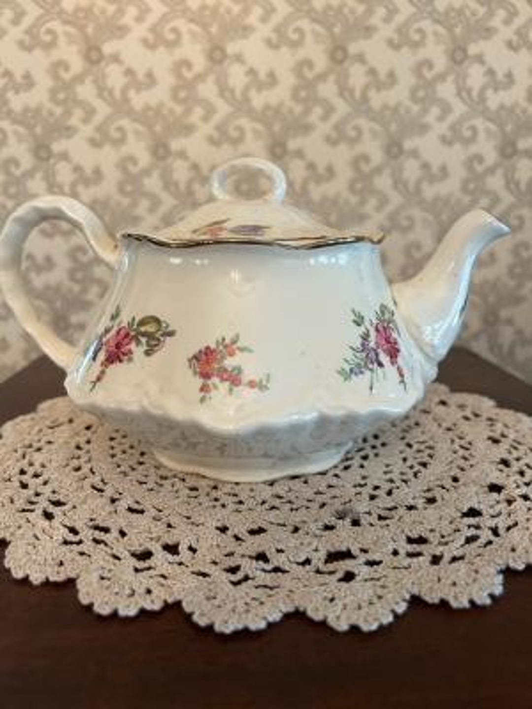 Vintage Homer Laughlin Priscilla Pattern Gold Accent Floral Pattern ...