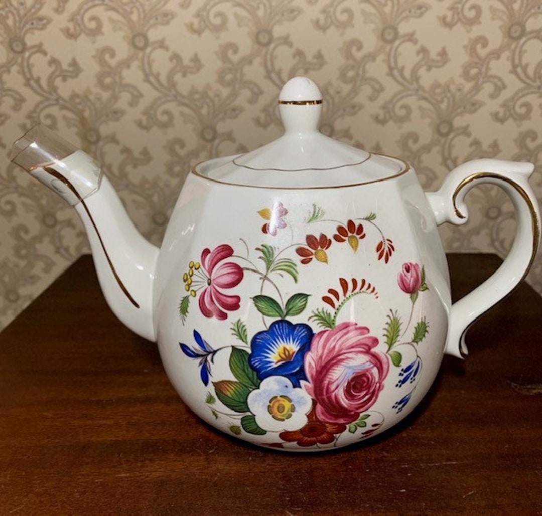 Vintage Ellgreave Floral English Teapot Wood & Sons England Genuine Ironstone - Etsy