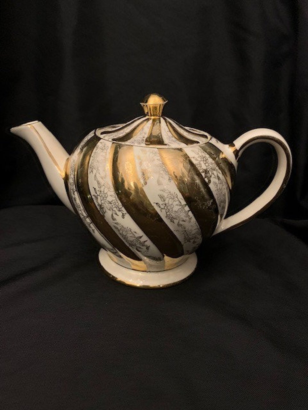 Vintage Sadler Gold Swirl Teapot - Etsy