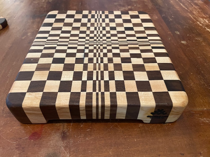 Optical Illusion Edge Grain Cutting Board Made With - Etsy
