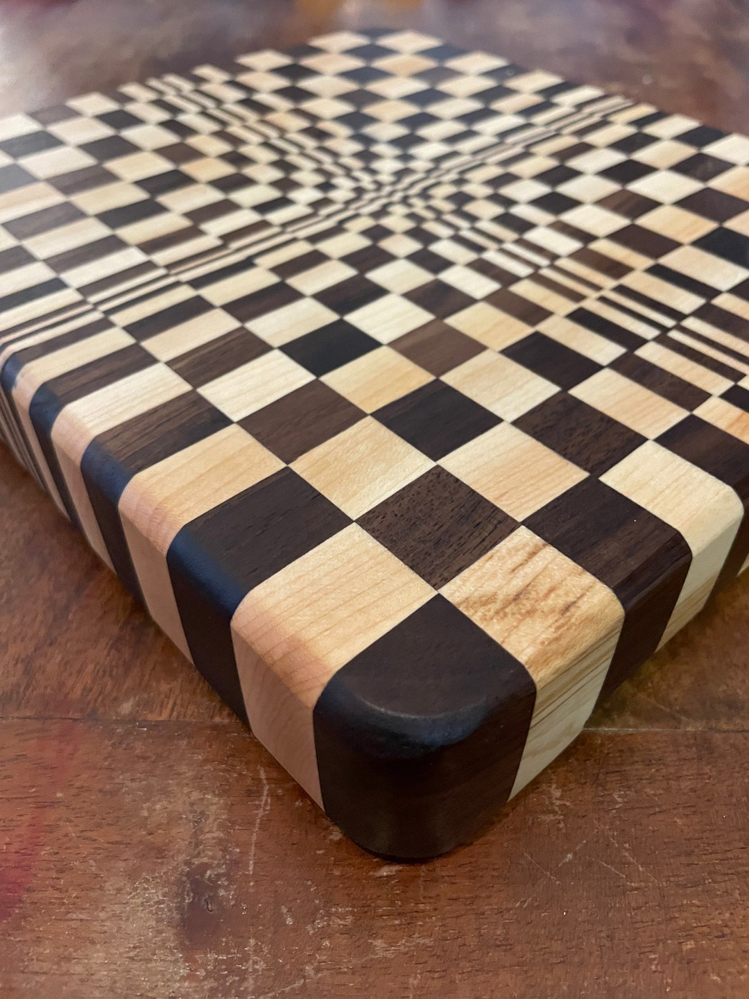 Optical Illusion Edge Grain Cutting Board Made With Sustainably Grown ...