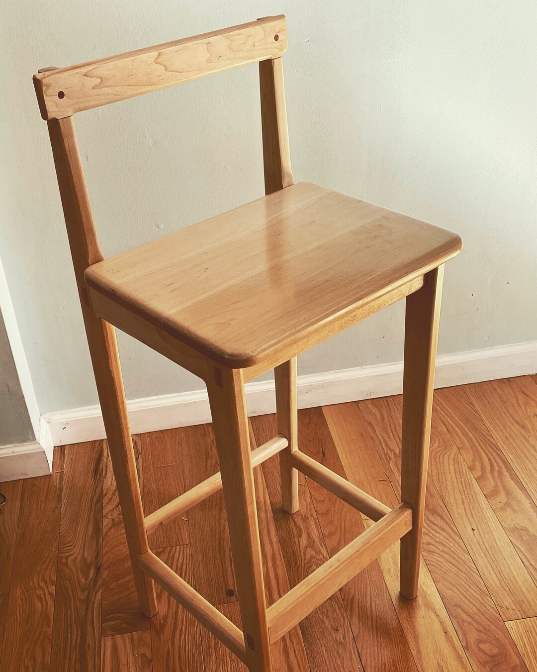 Bar Stool in Hard Maple With Pauduk Accents. Counter Height. - Etsy