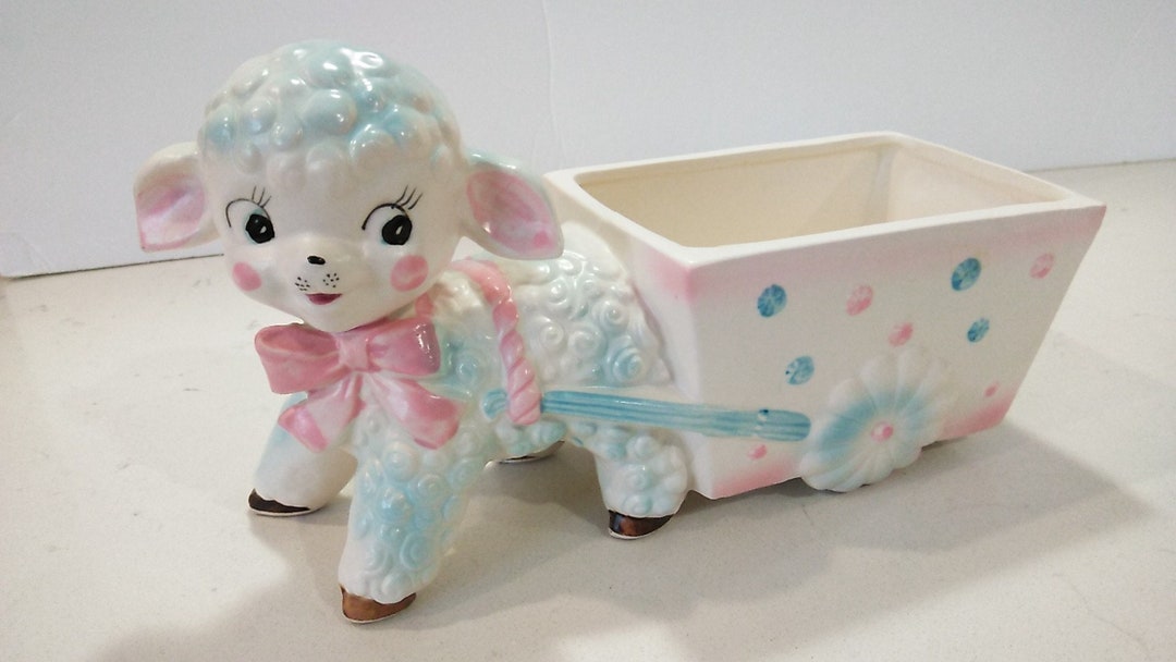 Relpo Kitsch Baby Lamb Planter Made in Japan Flawless Vintage - Etsy