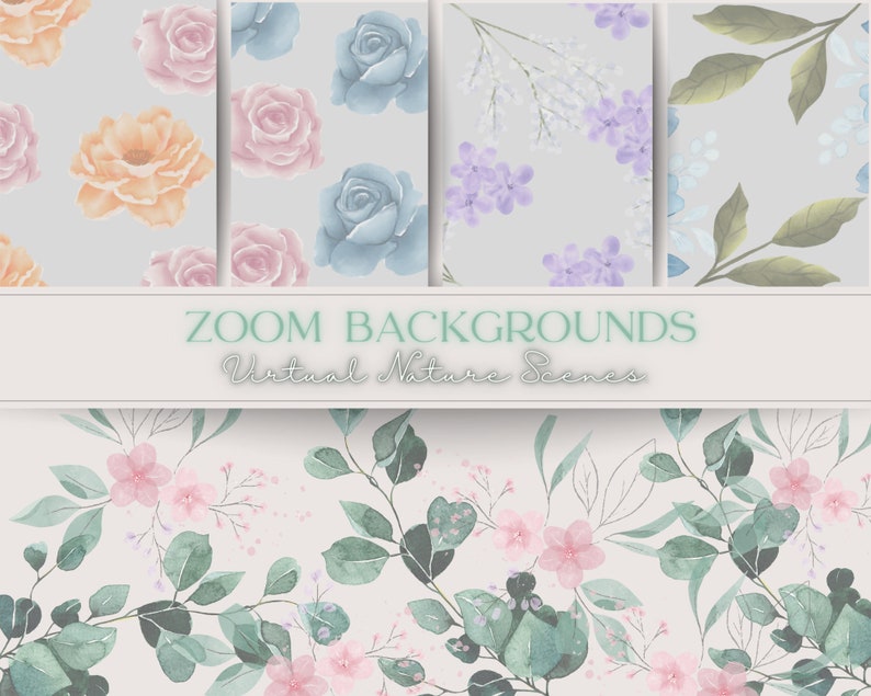 Vintage Pastel Flowers Zoom Backgrounds Flowers Spring - Etsy