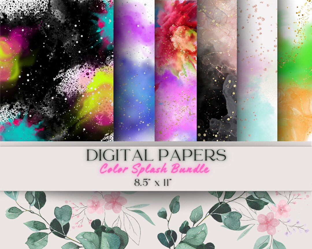 Color Splash | Digital Paper | Printable | Digital | Instant Download ...