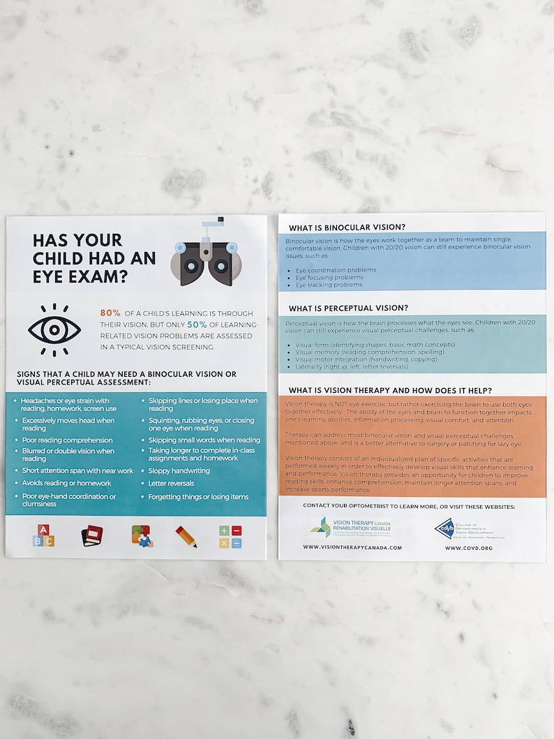 Printable Binocular Vision Infographic for Classroom or Office - 8x11 ...