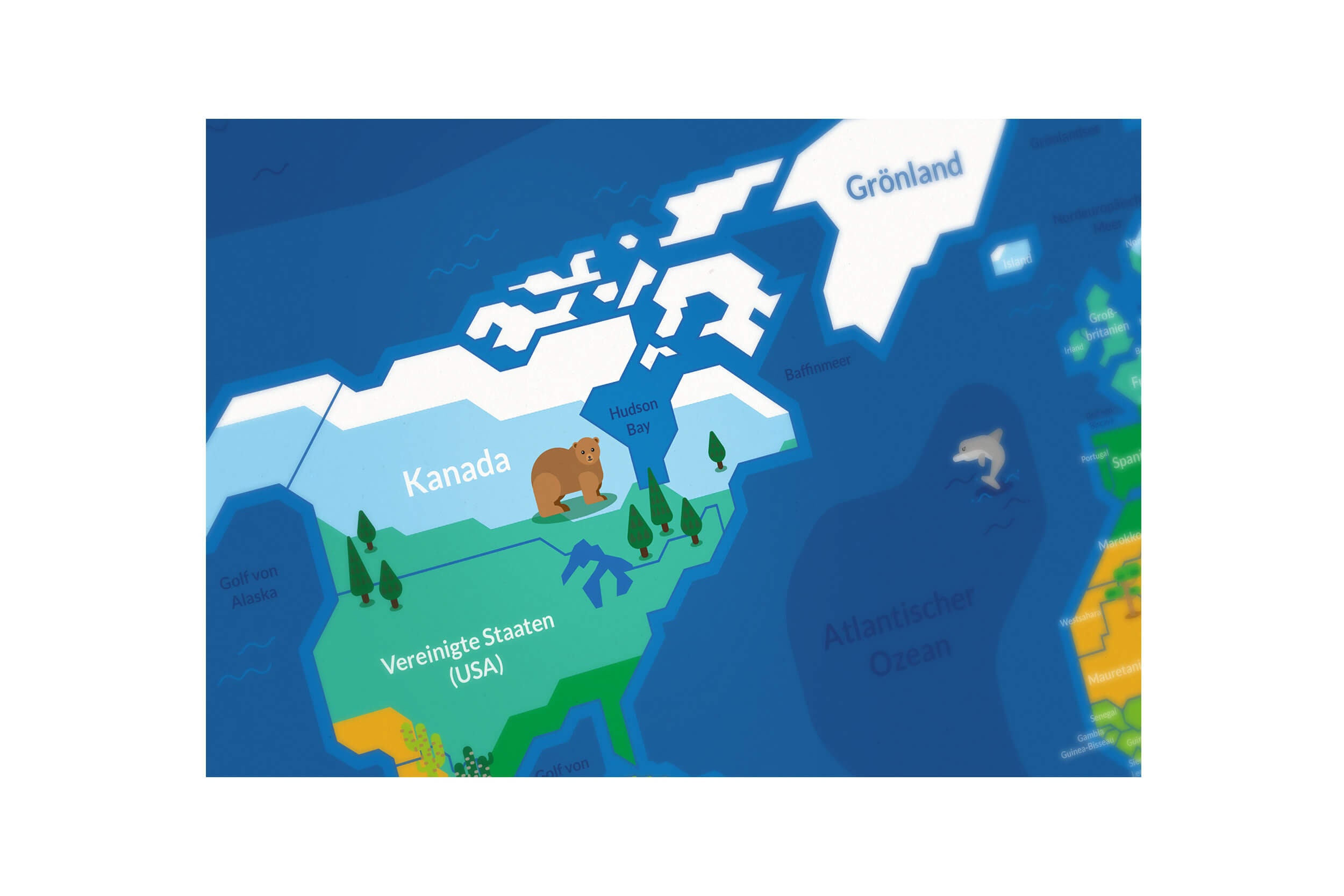 Augmented Reality Poster world Map Animals, Learning Poster, Children's ...