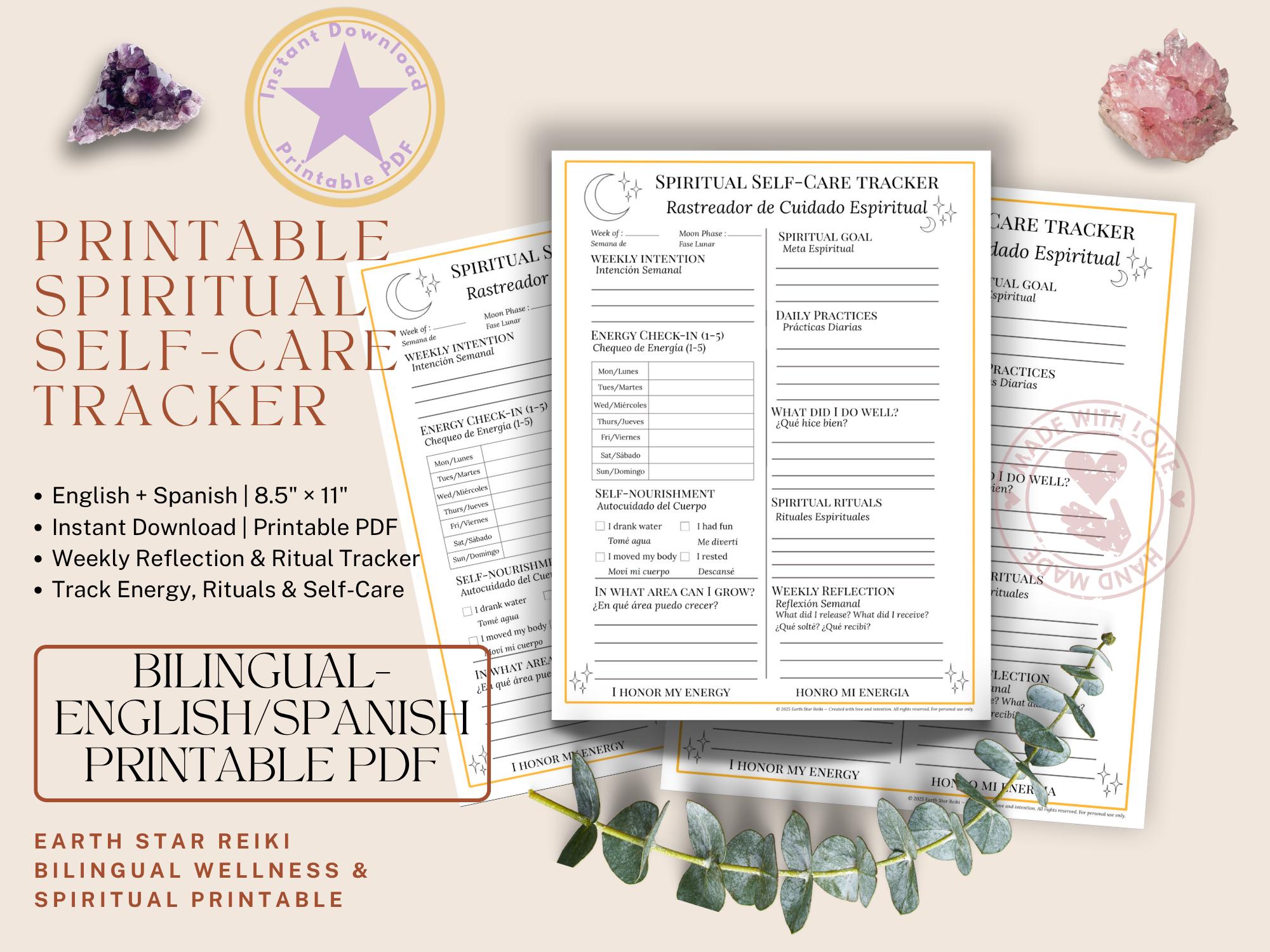 Bilingual Spiritual Self-care Tracker | Printable PDF | English/spanish ...