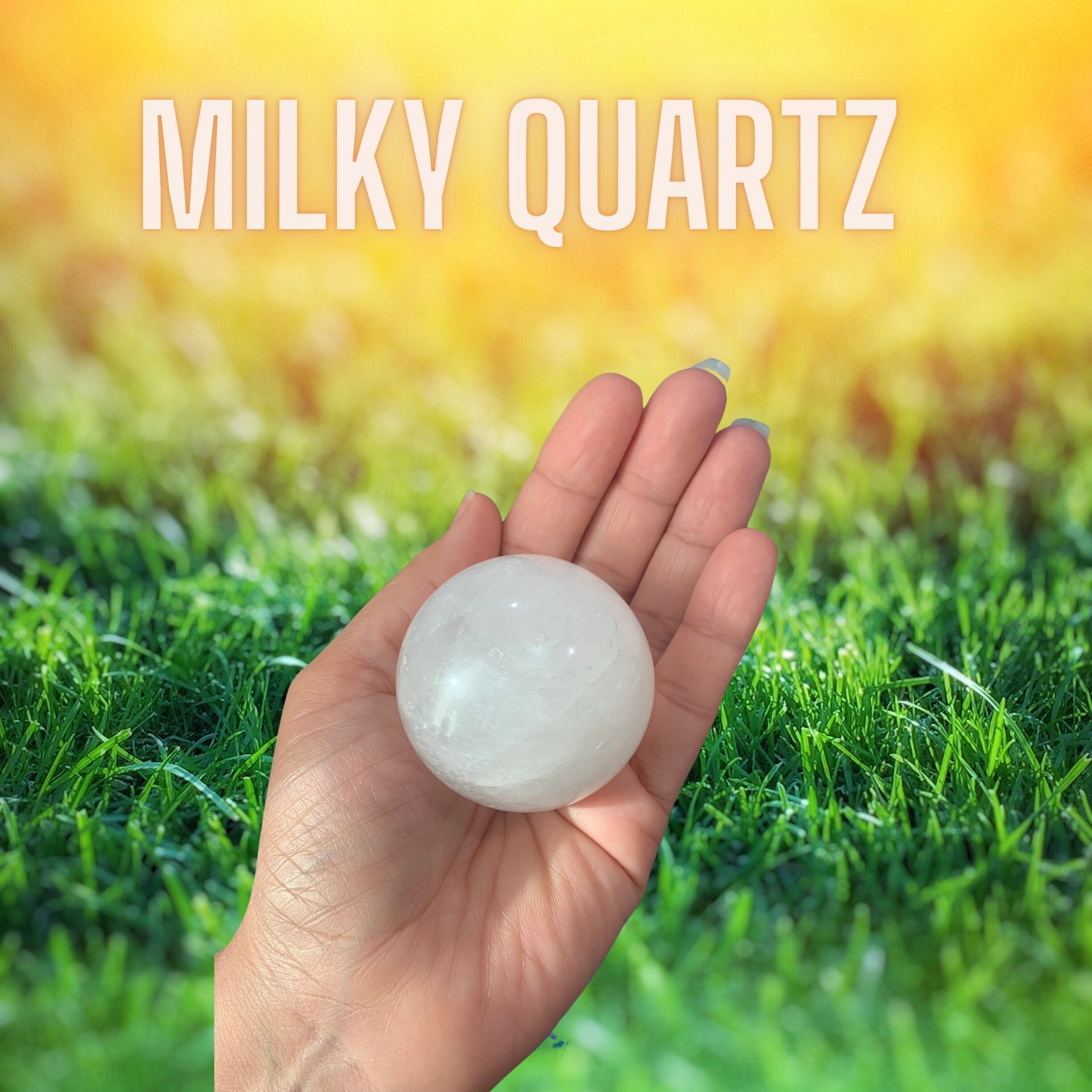 Milky Quartz Sphere Palmstone All Chakra Support Overall - Etsy