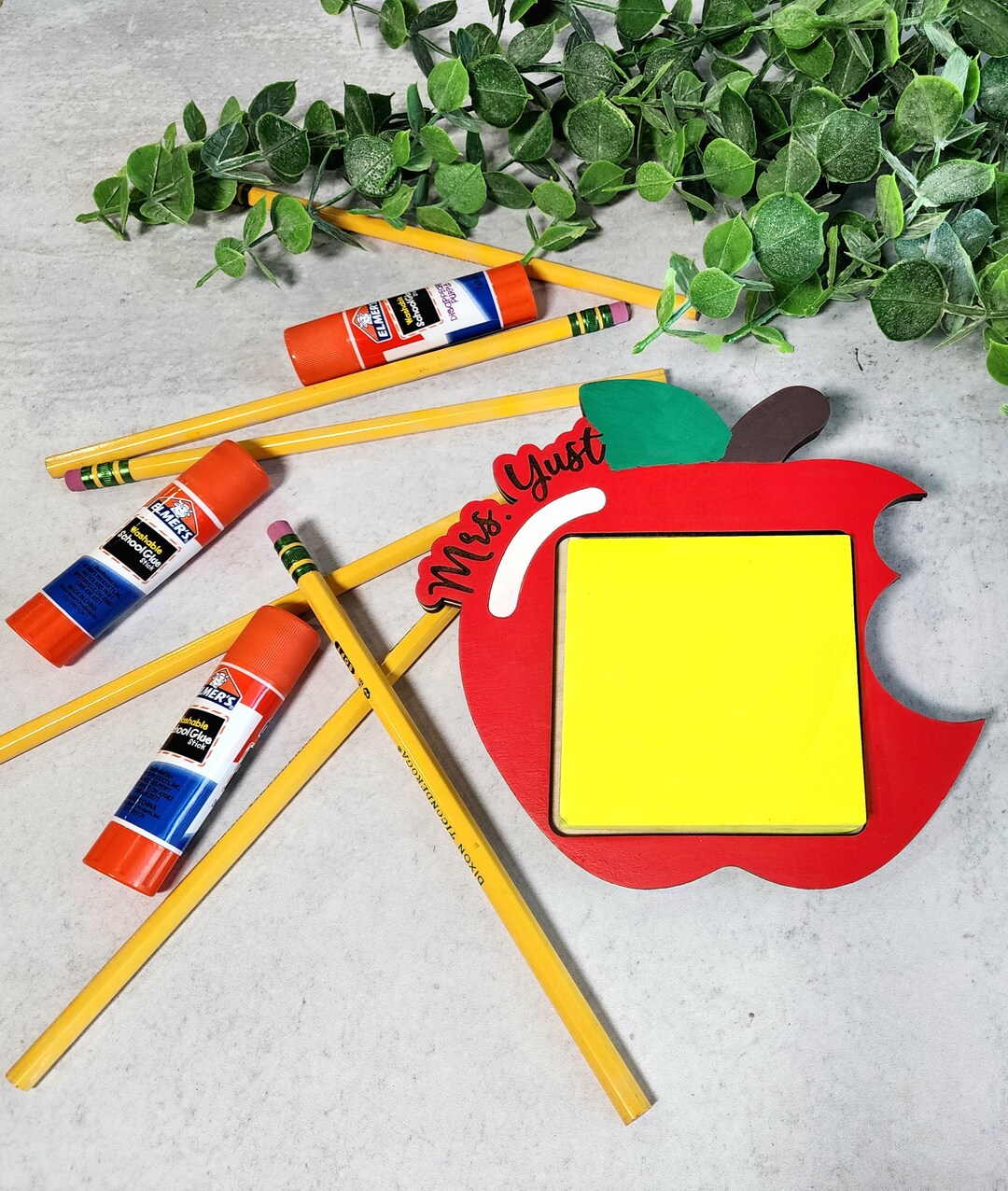 Personalized Teacher Notepad Holder-pencil Shaped Notepad Holder-apple ...