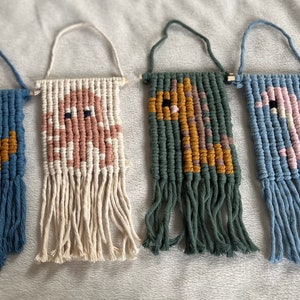 Mini Macrame Pixel Art Wall Hanger - Etsy