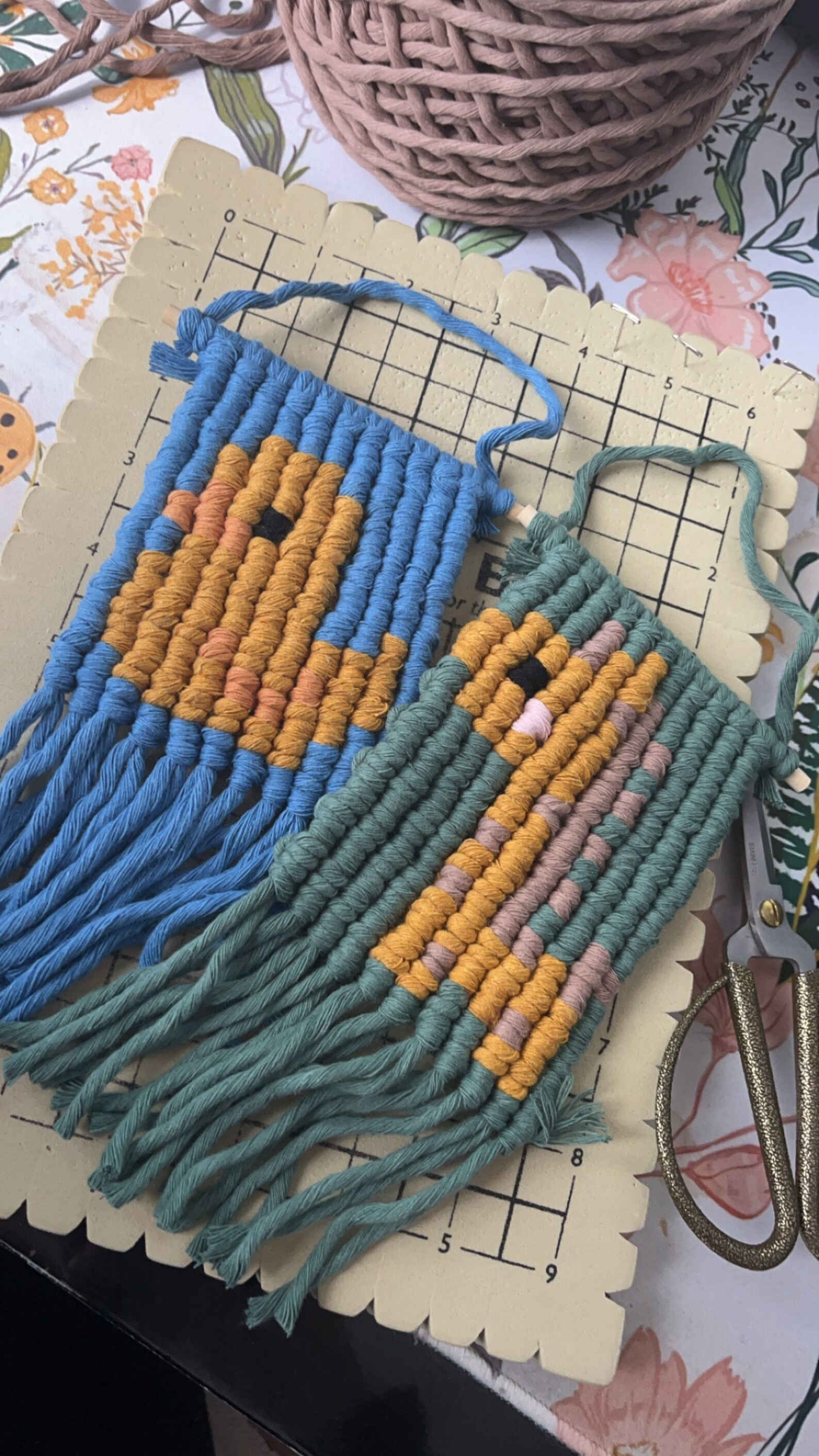 Mini Macrame Pixel Art Wall Hanger - Etsy