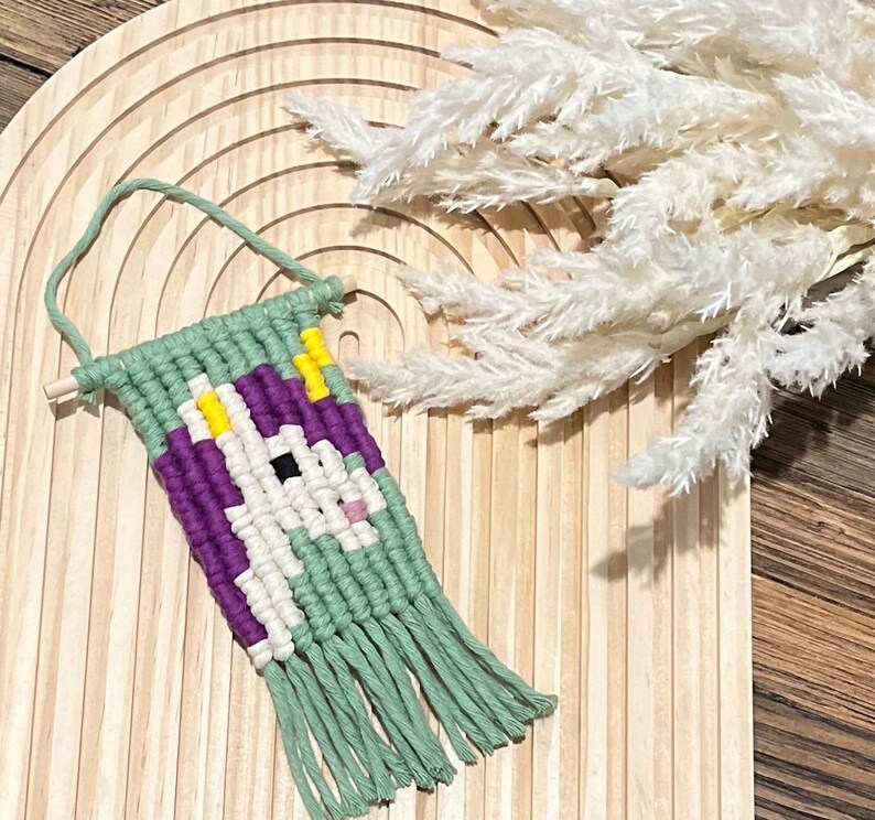 Mini Macrame Pixel Art Wall Hanger - Etsy