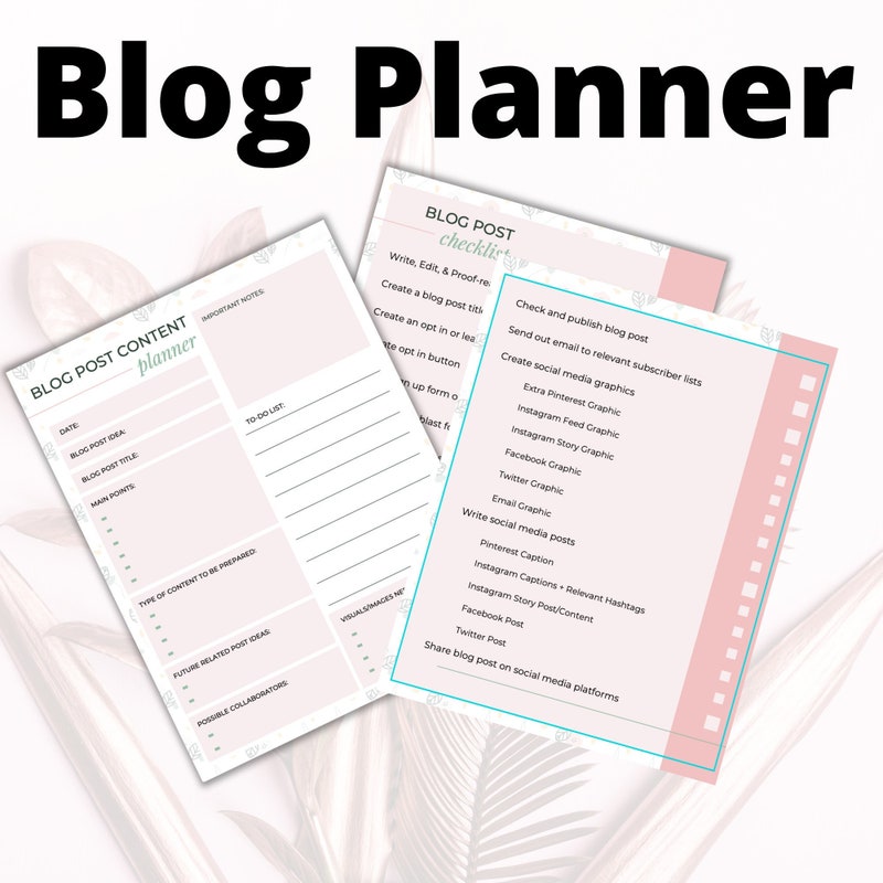 Blogging Planner - Etsy
