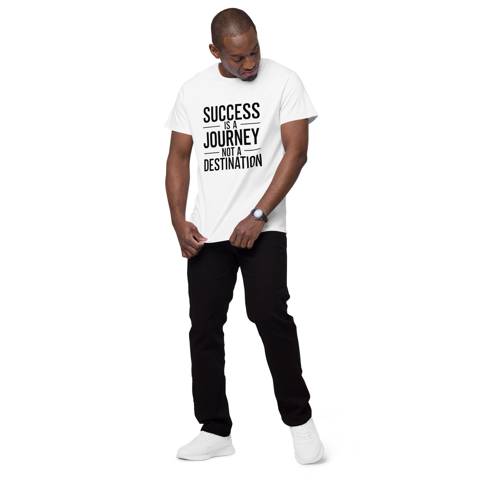 Men T-shirt With Motivational Quote Success is a Journey, Not a ...