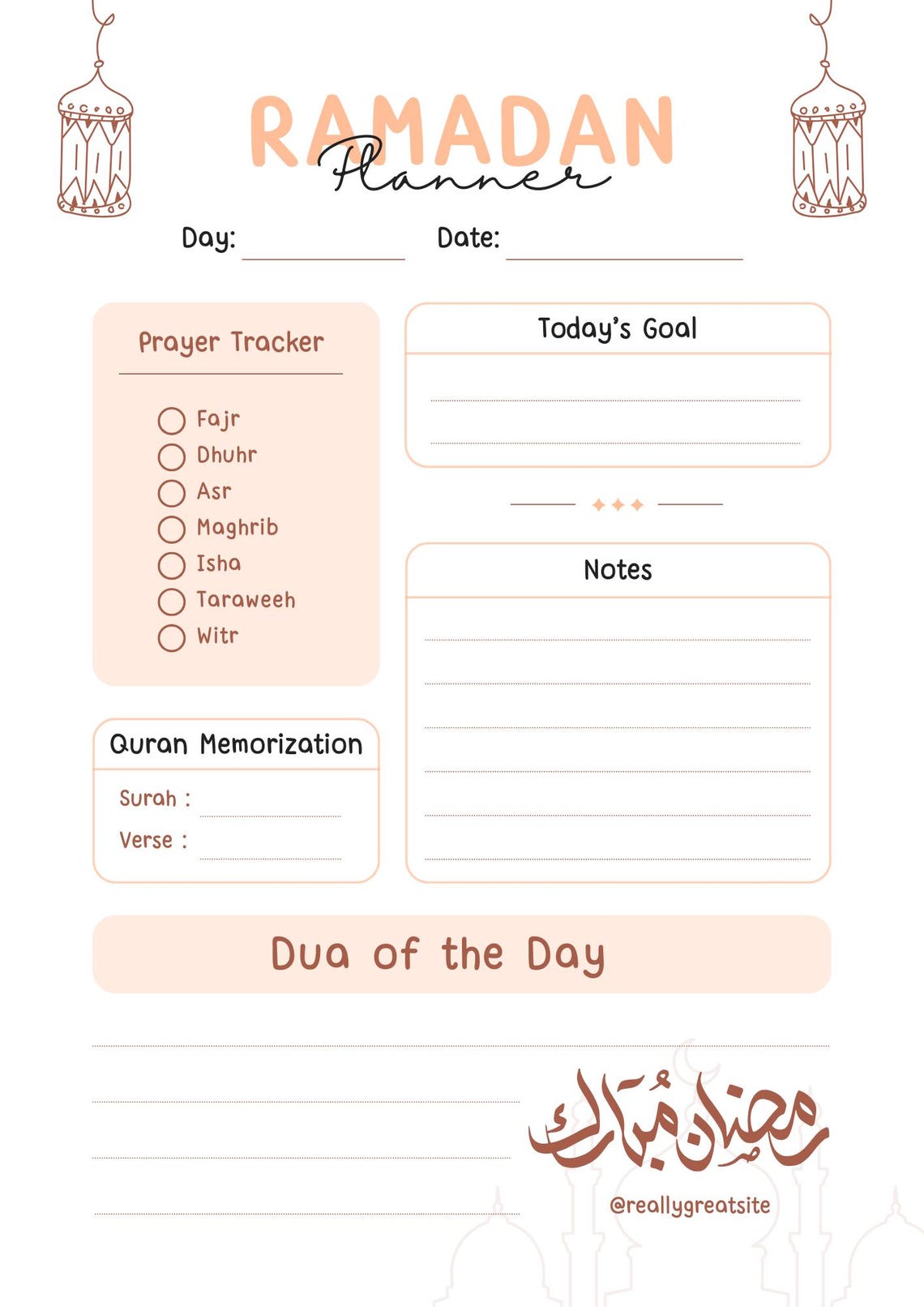 Ramadan Planner, Planner, Muslim, Islam, Download, Digital - Etsy