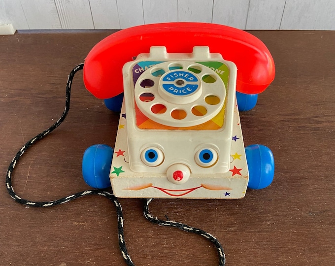 Vintage 1961 Fisher Price Chatter Box Telephone Phone Pull Toy #747 ...