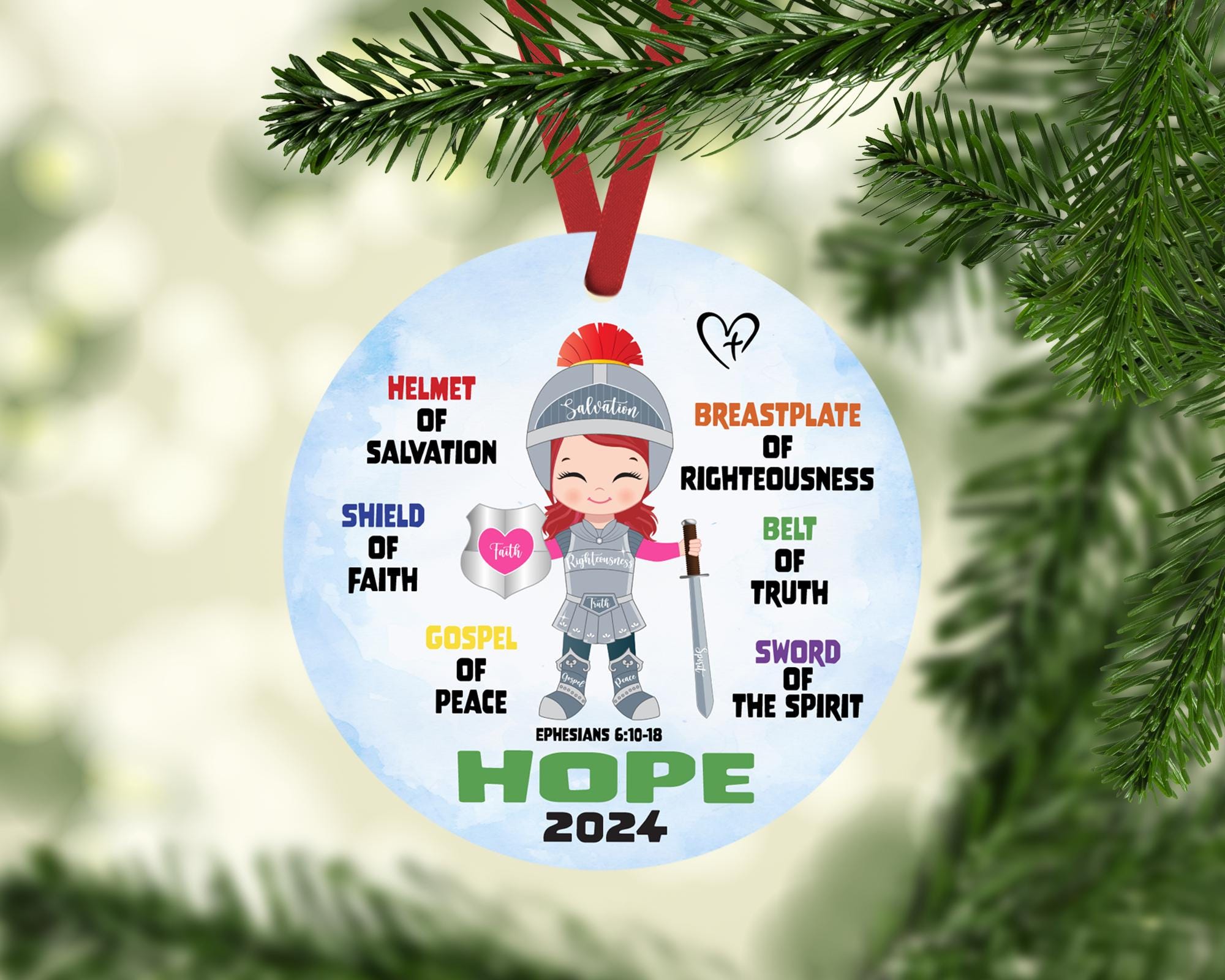 Armor of God Christmas Ornaments Kids Christian Gift or Stocking Tags ...
