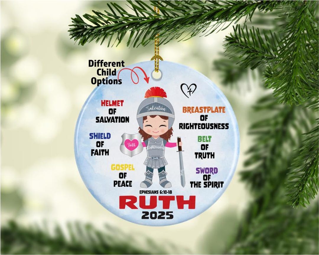 Armor of God Christmas Ornaments Kids Christian Gift or Stocking Tags ...
