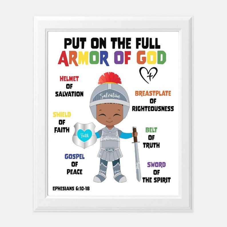 Kids Armor of God Christian Wall Art Personalized Armor of God - Etsy