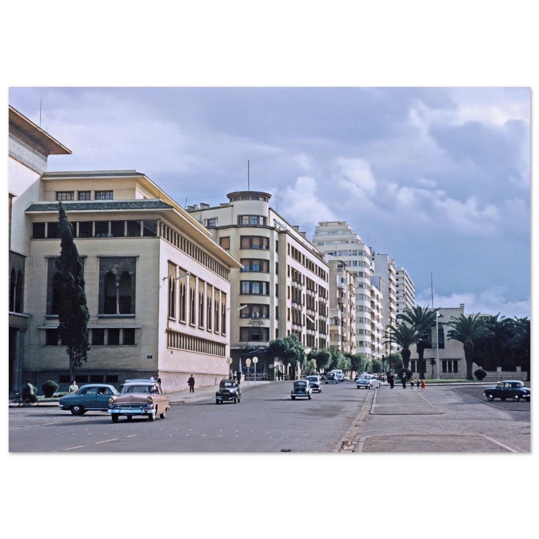 Photo Print 1950s Casablanca City Morocco, Hassan II Avenue, Vintage ...