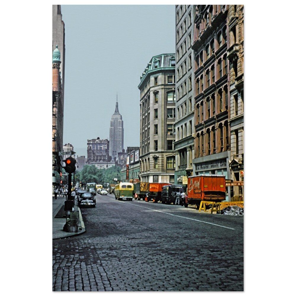 Photo Print 1950s Nyc Street Empire State Building Vintage Wall Art